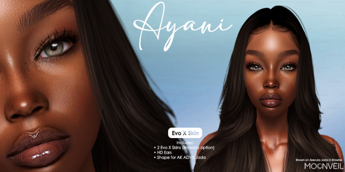 Second Life Marketplace - {MOONVEIL} Ayani Lel Evo X Skin - Sun Kiss